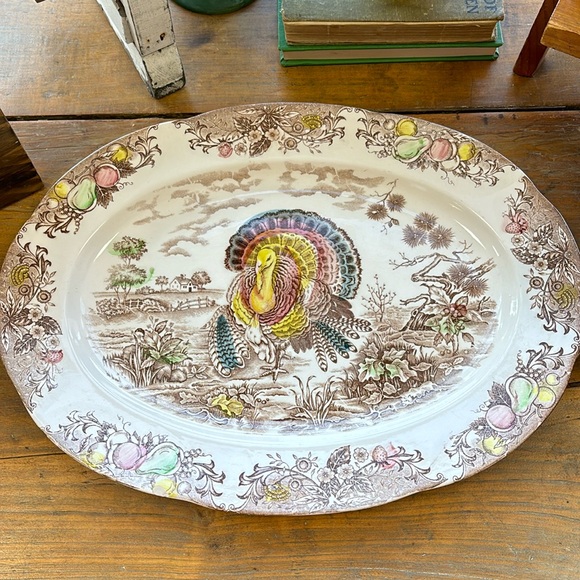 Dining | Vintage Trimont Ware Large Thanksgiving Ceramic Turkey Platter ...